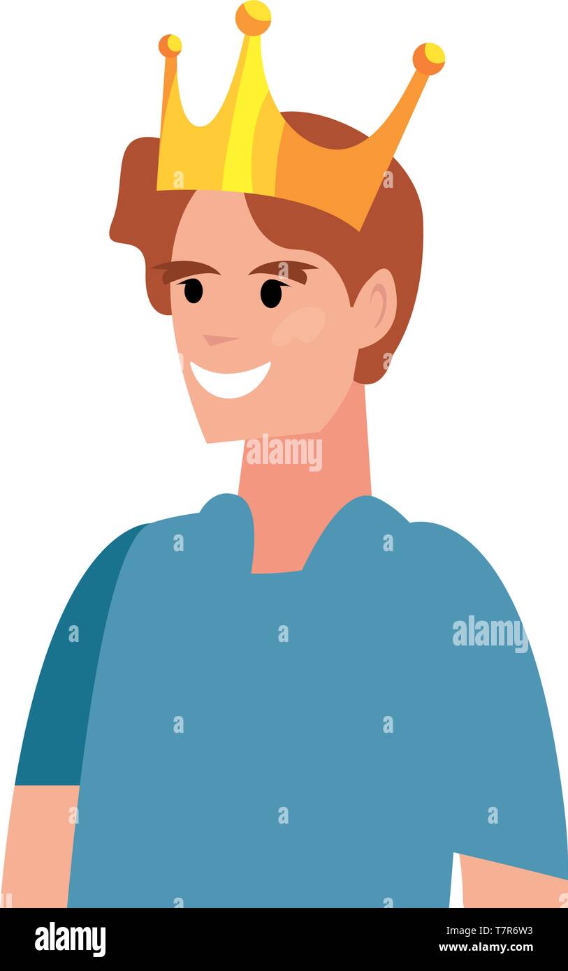 dad wearing crown happy fathers day vector illustration Stock Vector ...