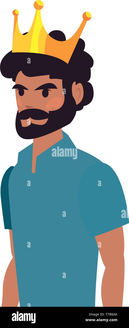 dad wearing crown happy fathers day vector illustration Stock Vector ...