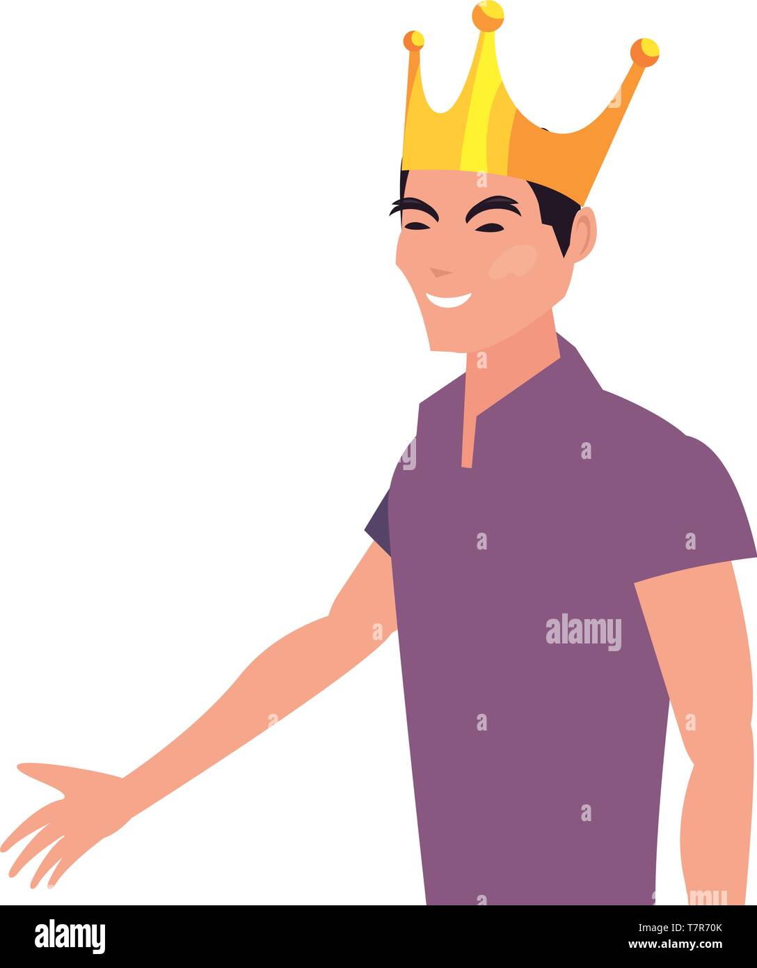 dad wearing crown happy fathers day vector illustration Stock Vector ...