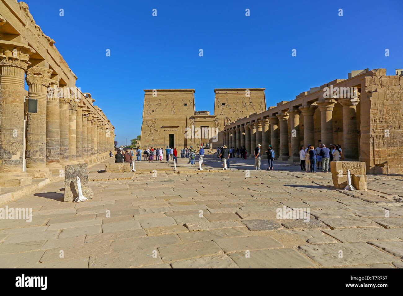 The Temple of Philae, an Egyptian temple complex on Agilkia Island ...