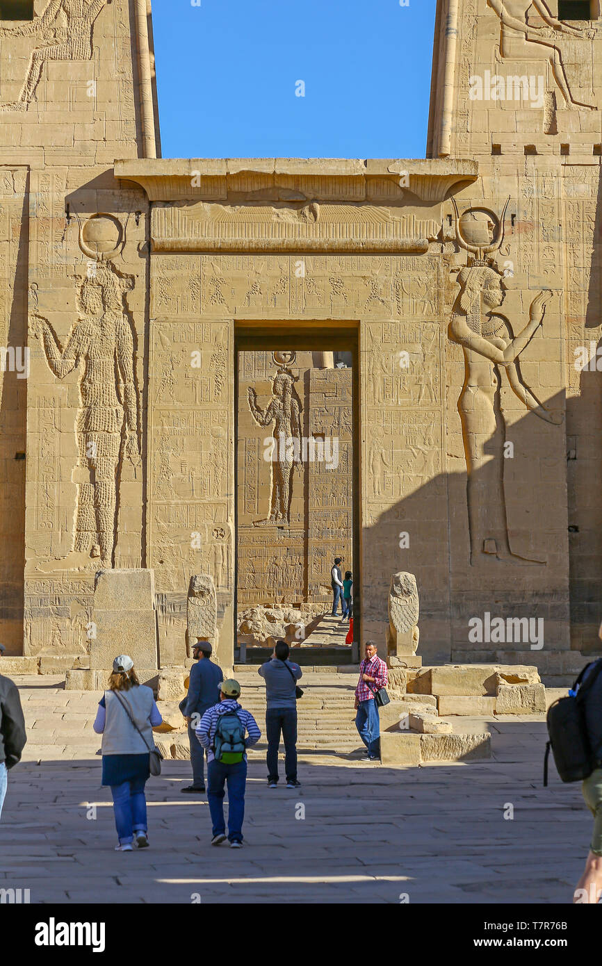 The Temple of Philae, an Egyptian temple complex on Agilkia Island ...