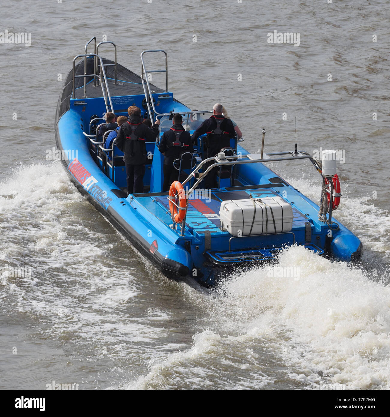 Thames Jet Extreme sightseeing boat on the River Thames, London ...