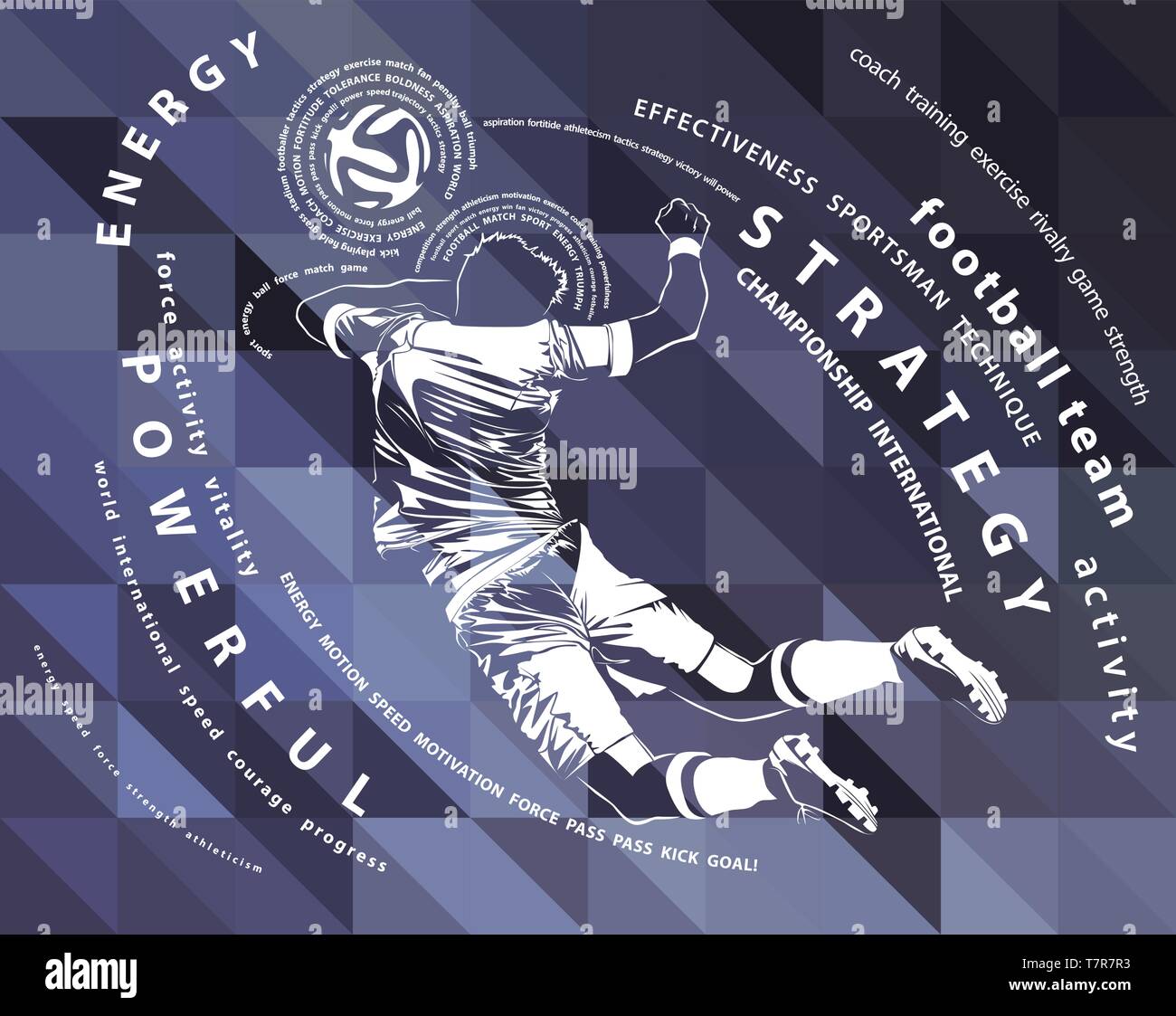 vector illustration of football(soccer) player on colorful background ...