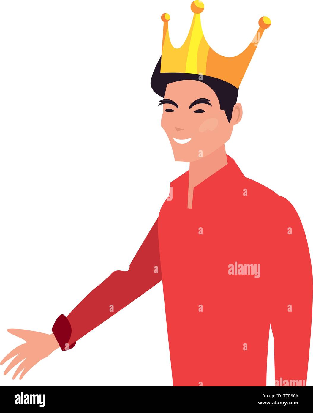 dad wearing crown happy fathers day vector illustration Stock Vector ...