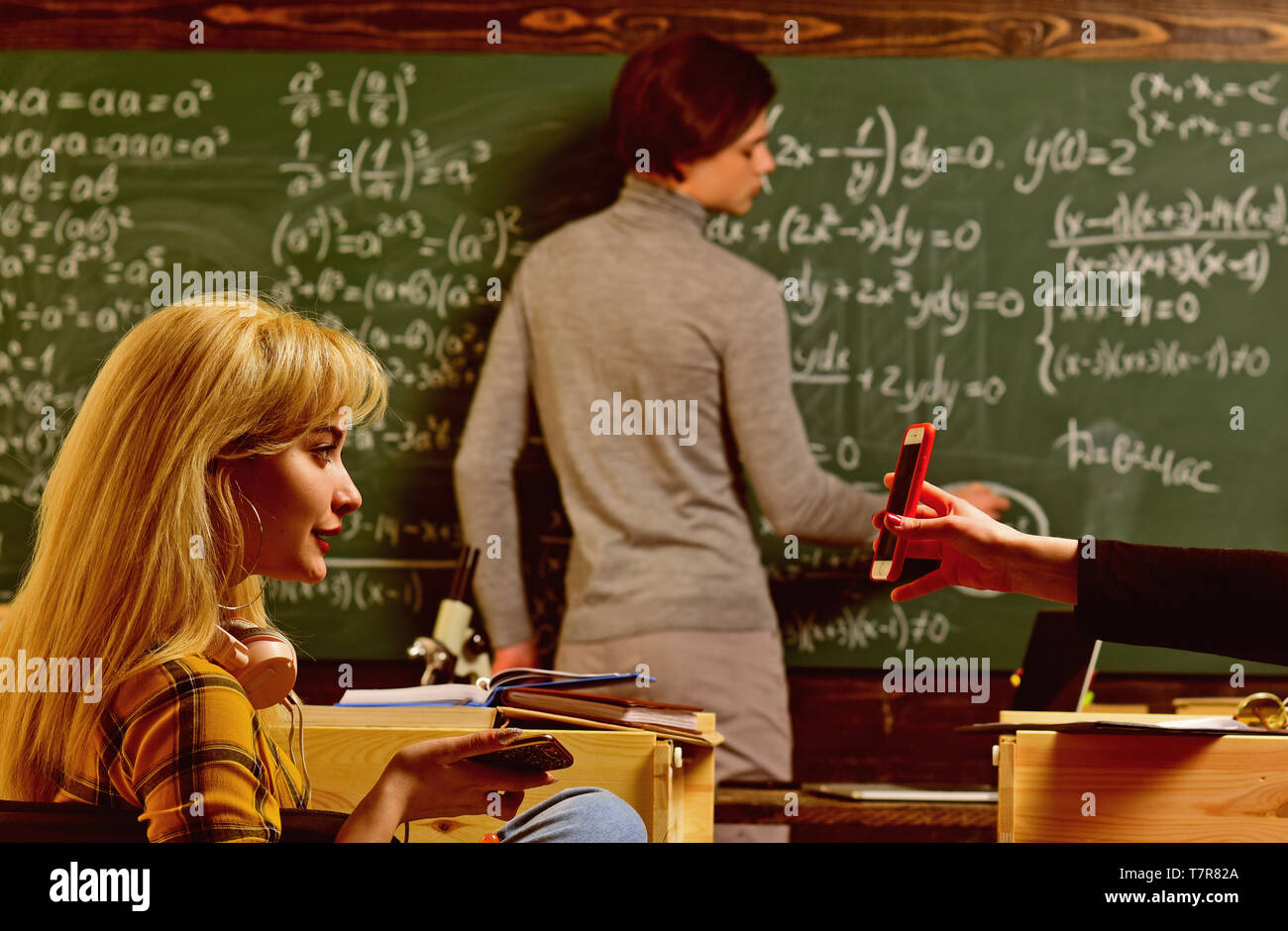 International student making individual online testing. Trained ...