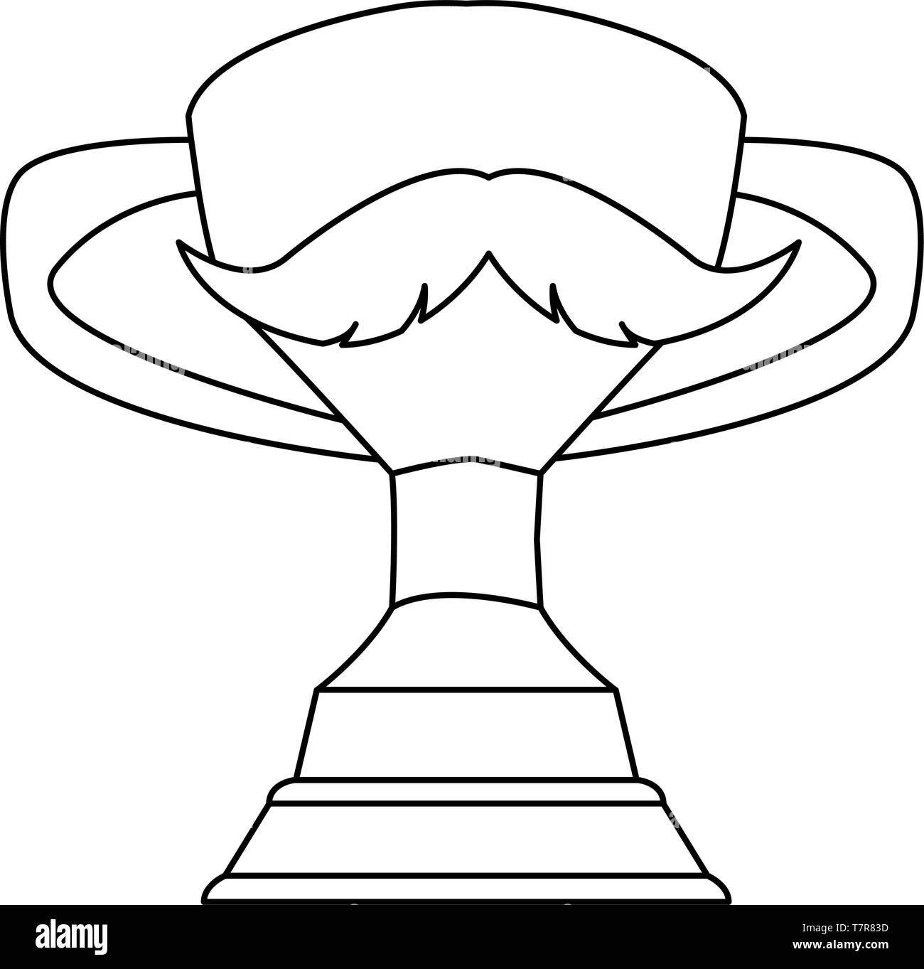award trophy mustache happy fathers day vector illustration Stock ...