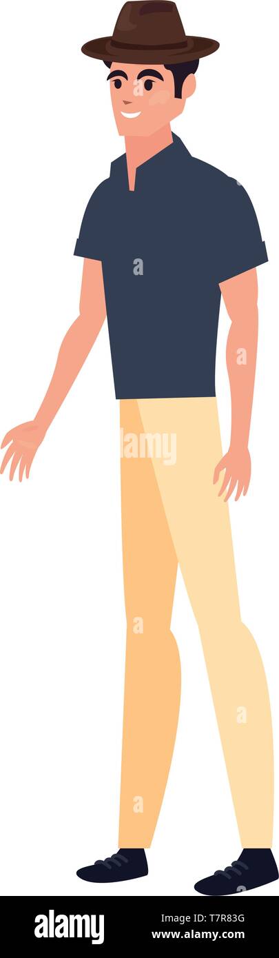 man wearing hat happy fathers day vector illustration Stock Vector ...