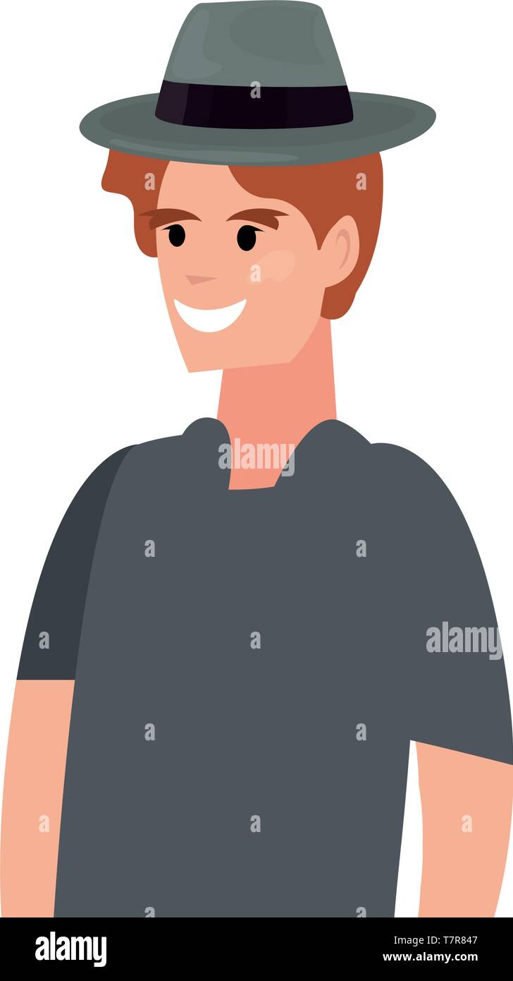 man wearing hat happy fathers day vector illustration Stock Vector ...