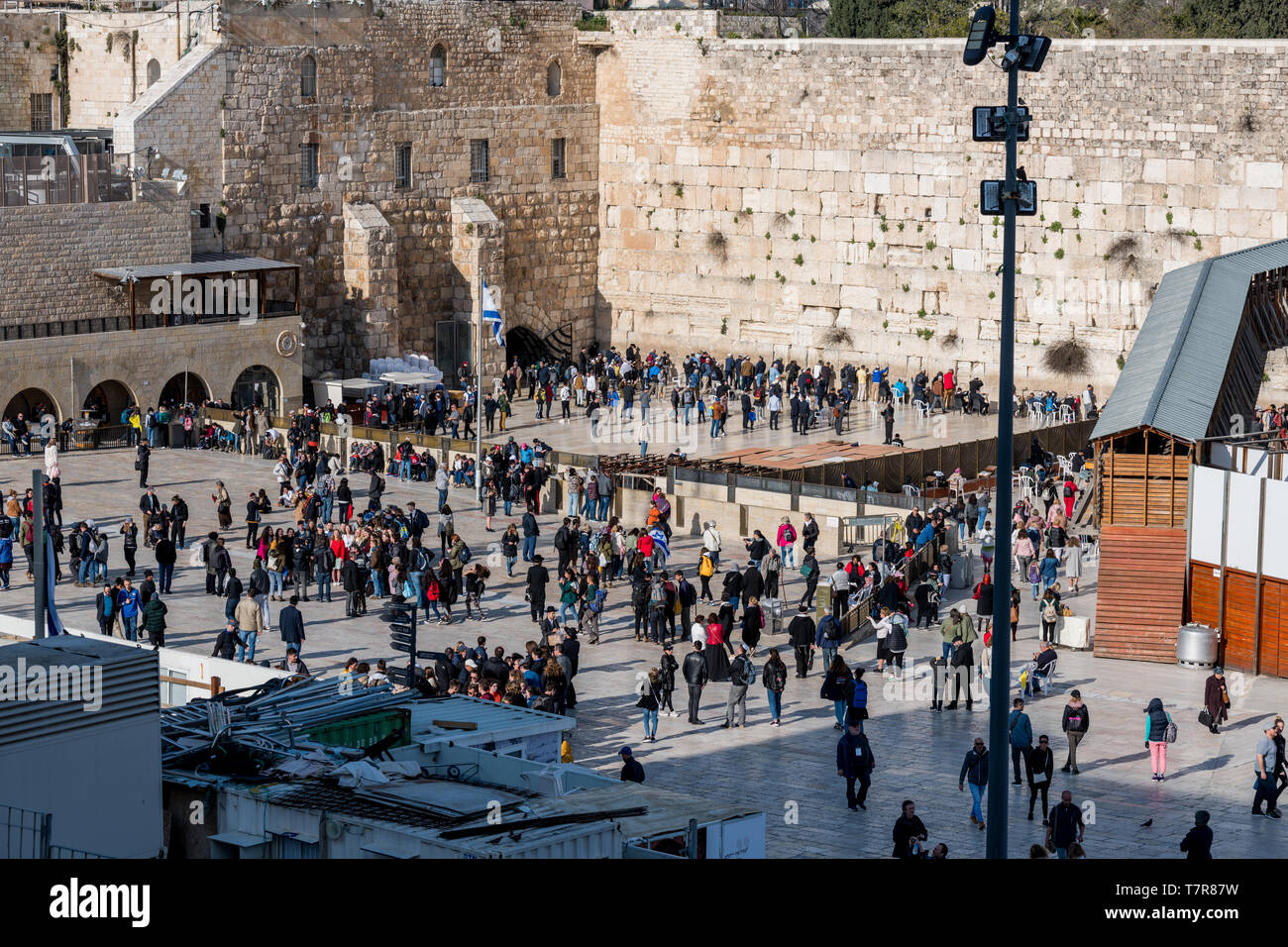 Jerusalem,Israel,27-march-2019: people walk and pray at the western ...