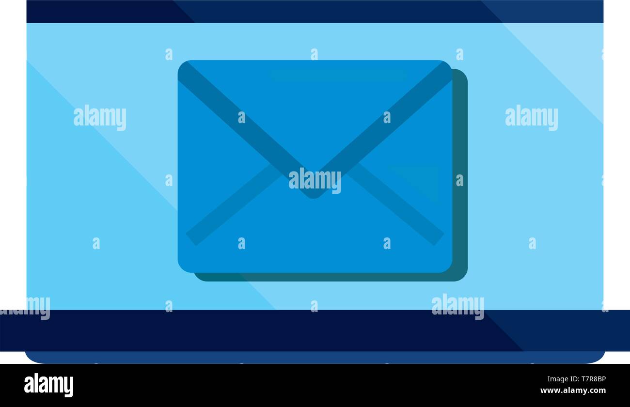 laptop email cybersecurity data protection vector illustration Stock ...