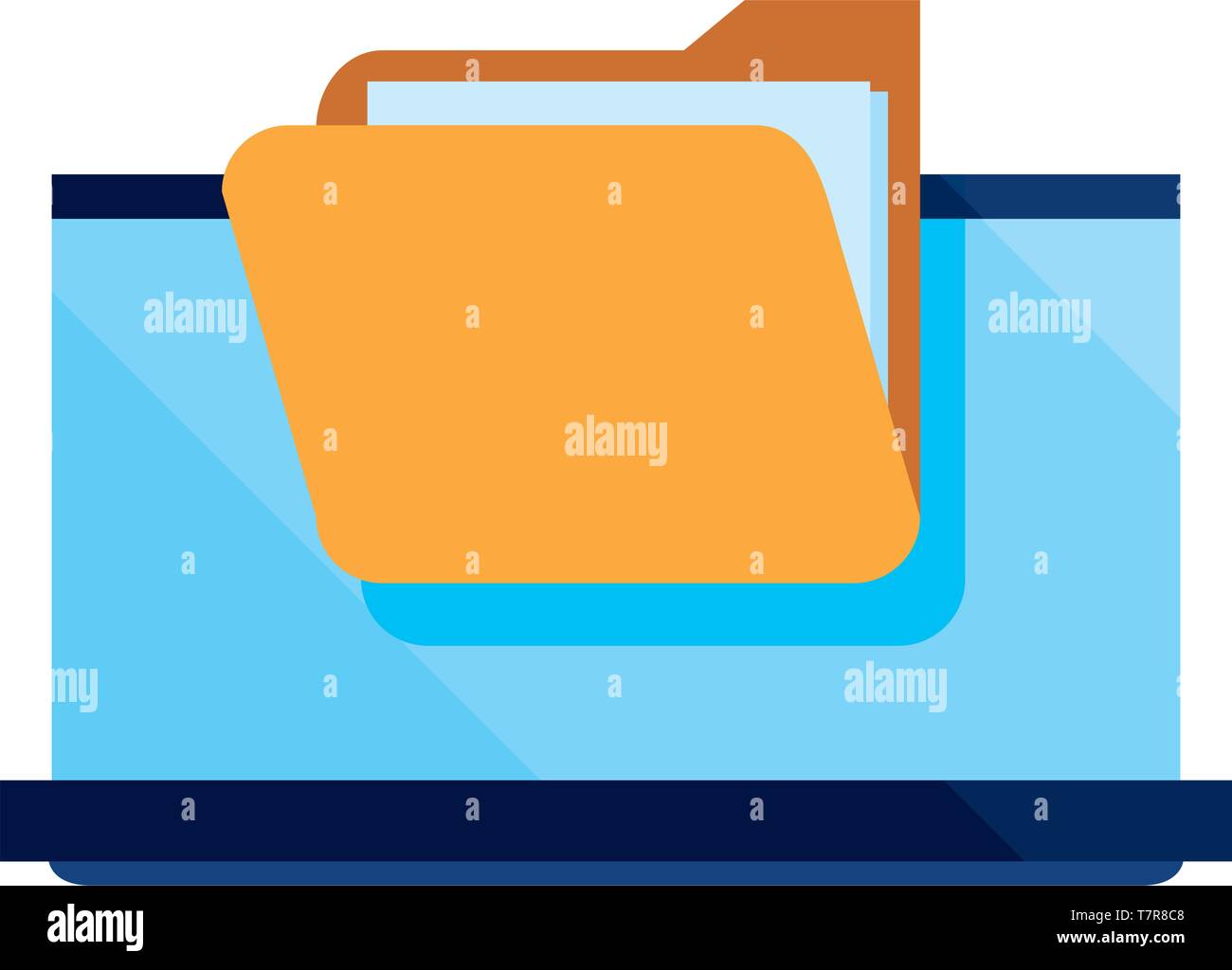 Laptop Folder File Cybersecurity Data Protection Vector Illustration Stock Vector Image And Art