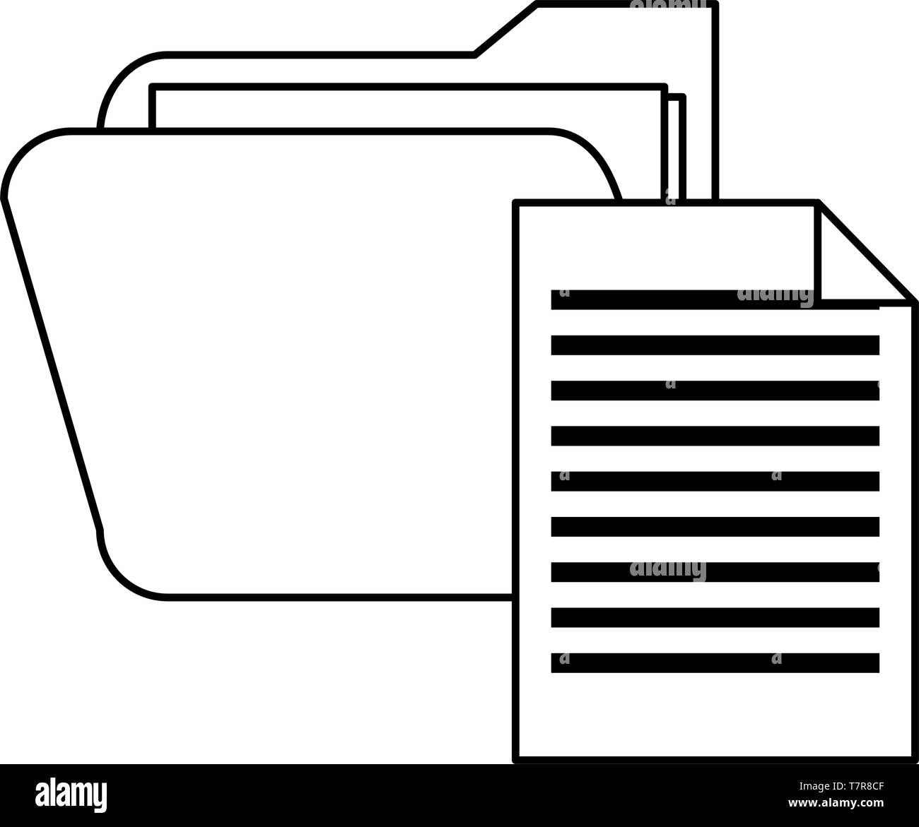 Folder File Cybersecurity Data Protection Vector Illustration Outline Stock Vector Image And Art