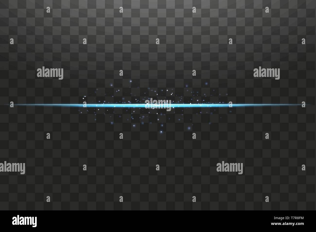 Abstract blue lights lines on transparent background vector ...