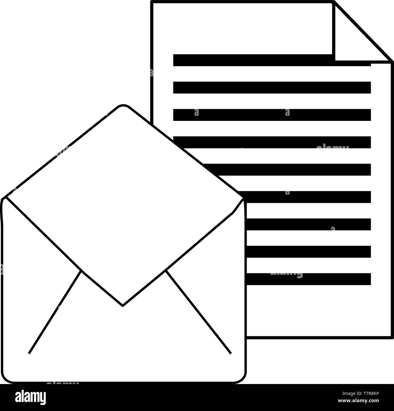 email envelope letter message on white background vector illustration ...