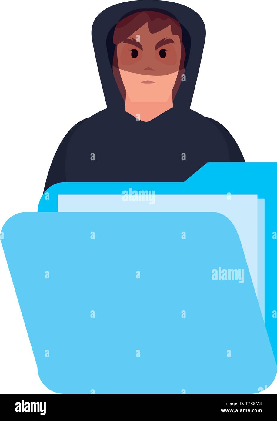 Hacker Man Folder Cybersecurity Data Protection Vector Illustration Stock Vector Image And Art Alamy