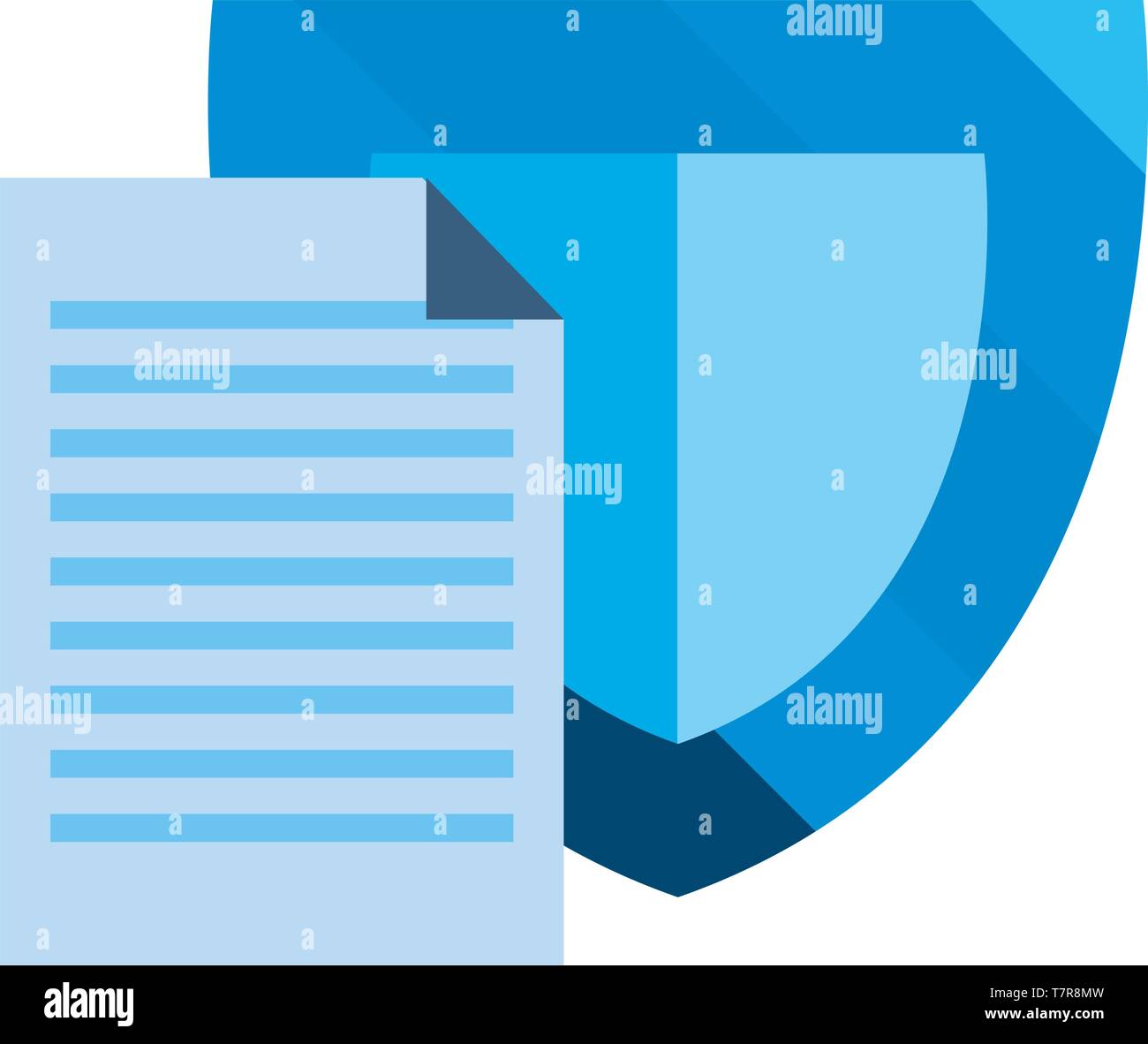 file shield cybersecurity data protection vector illustration Stock ...