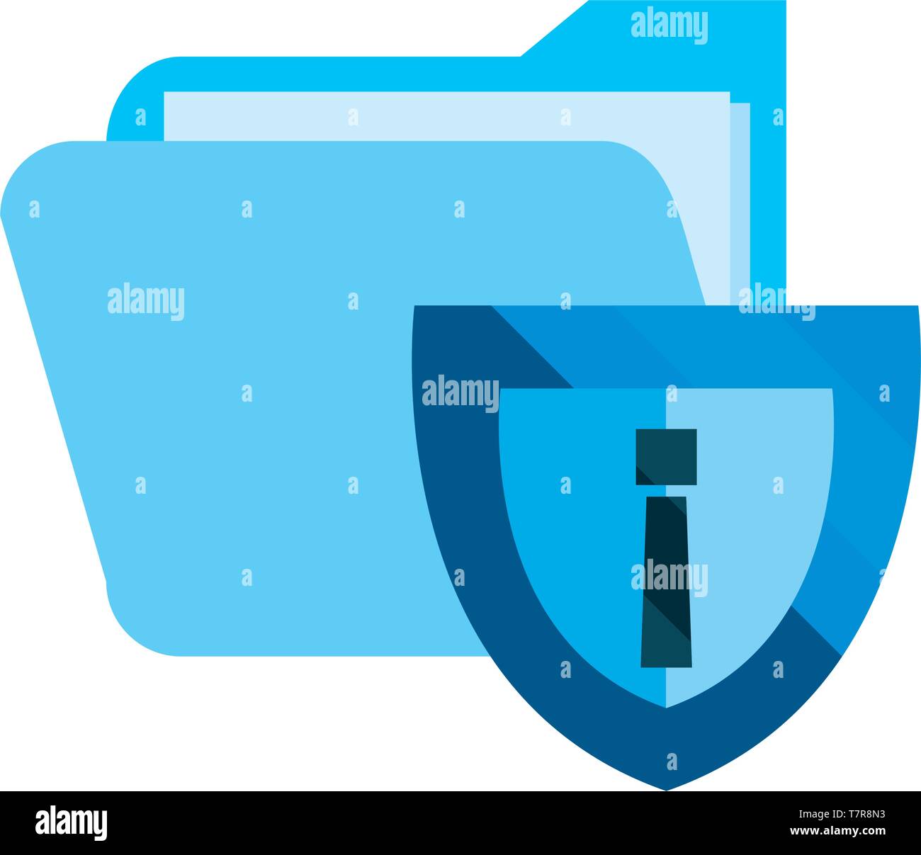 folder shield protection cybersecurity data vector illustration Stock ...