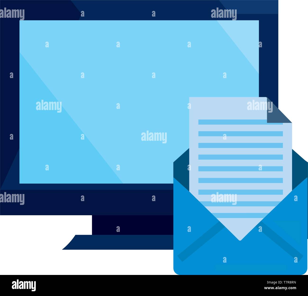 computer email communication cybersecurity data protection vector ...