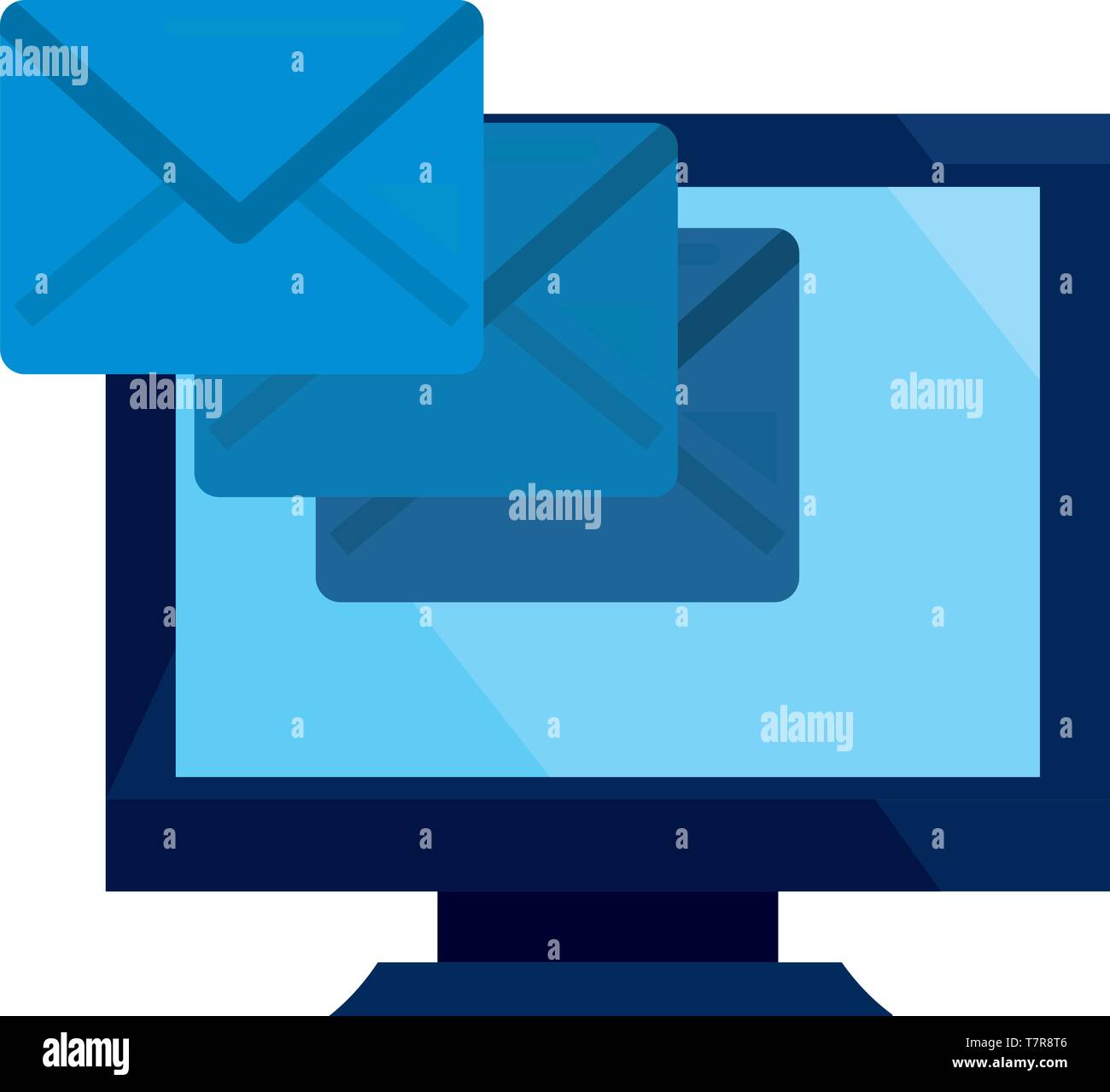 computer send email cybersecurity data protection vector illustration ...