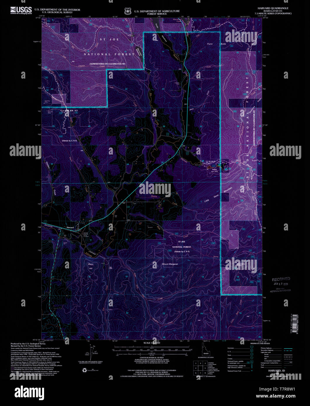 Harvard idaho map hi-res stock photography and images - Alamy