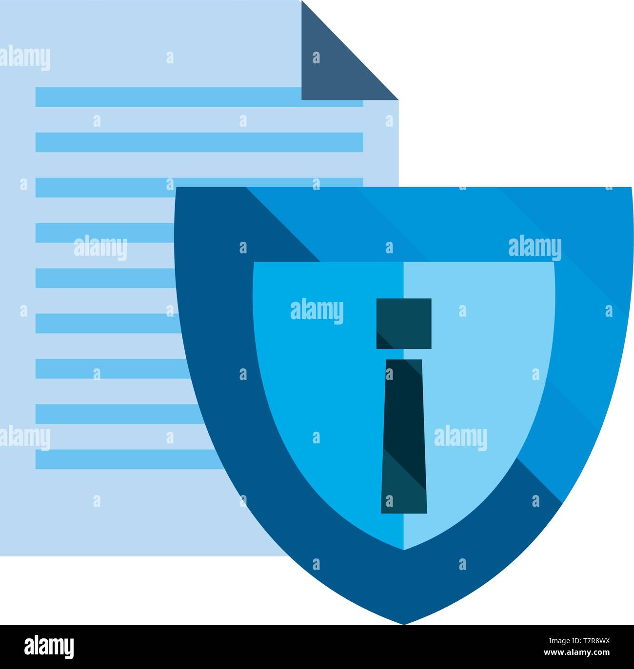 document shield protection cybersecurity data vector illustration Stock ...