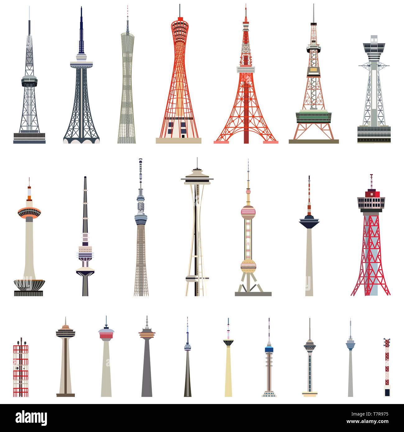 vector collection of high towers Stock Vector Image & Art - Alamy