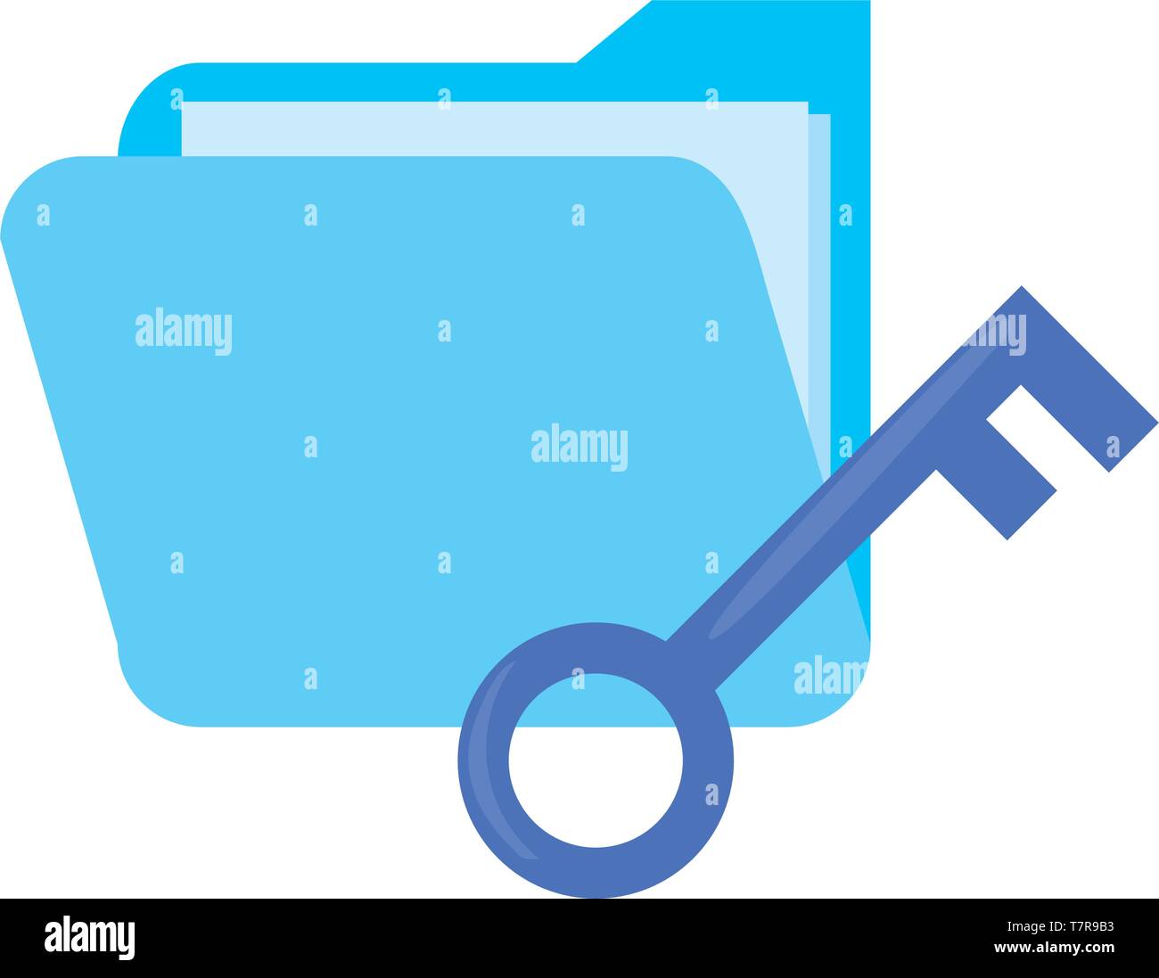 folder key cybersecurity data protection vector illustration Stock ...