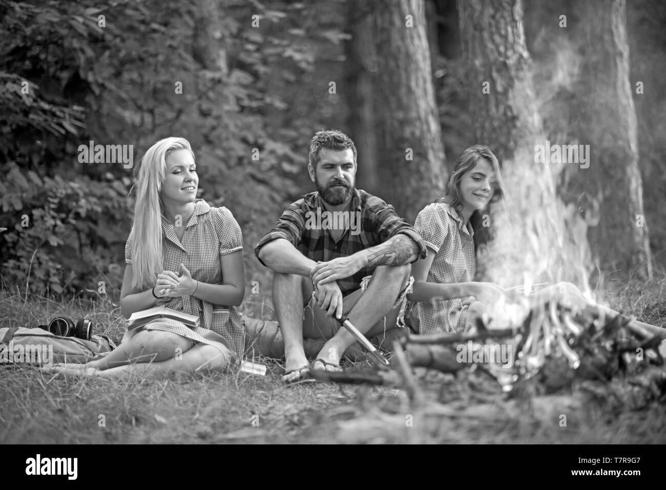 Campfire girls Black and White Stock Photos & Images - Alamy
