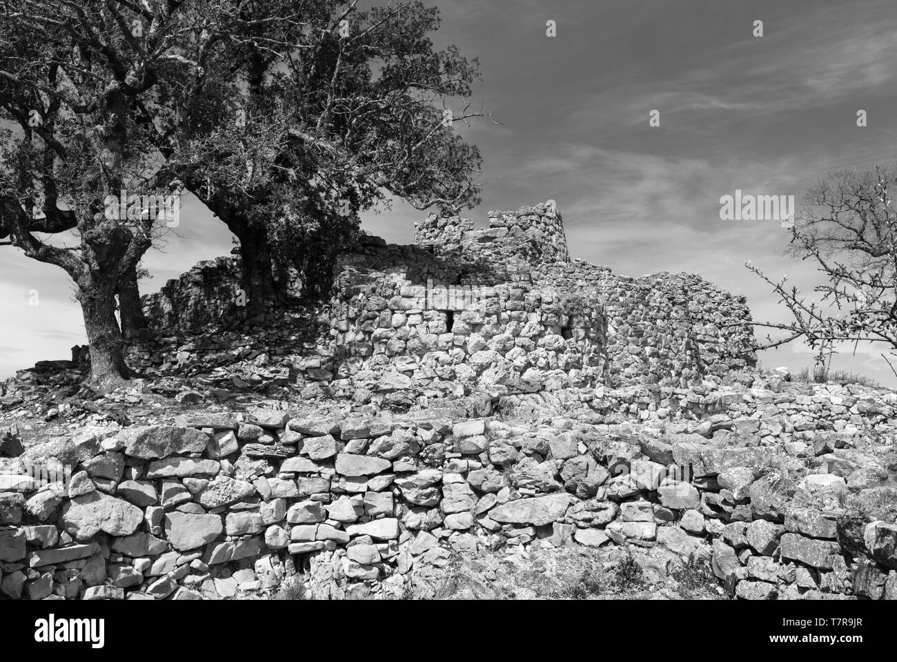 Stone ruins ancient walls Black and White Stock Photos & Images - Alamy