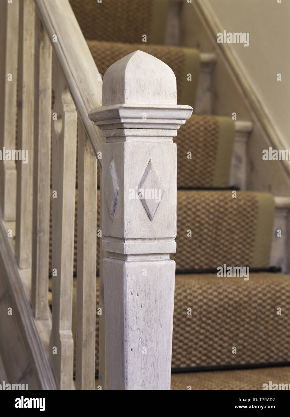 Newly renovated and painted banisters Stock Photo - Alamy