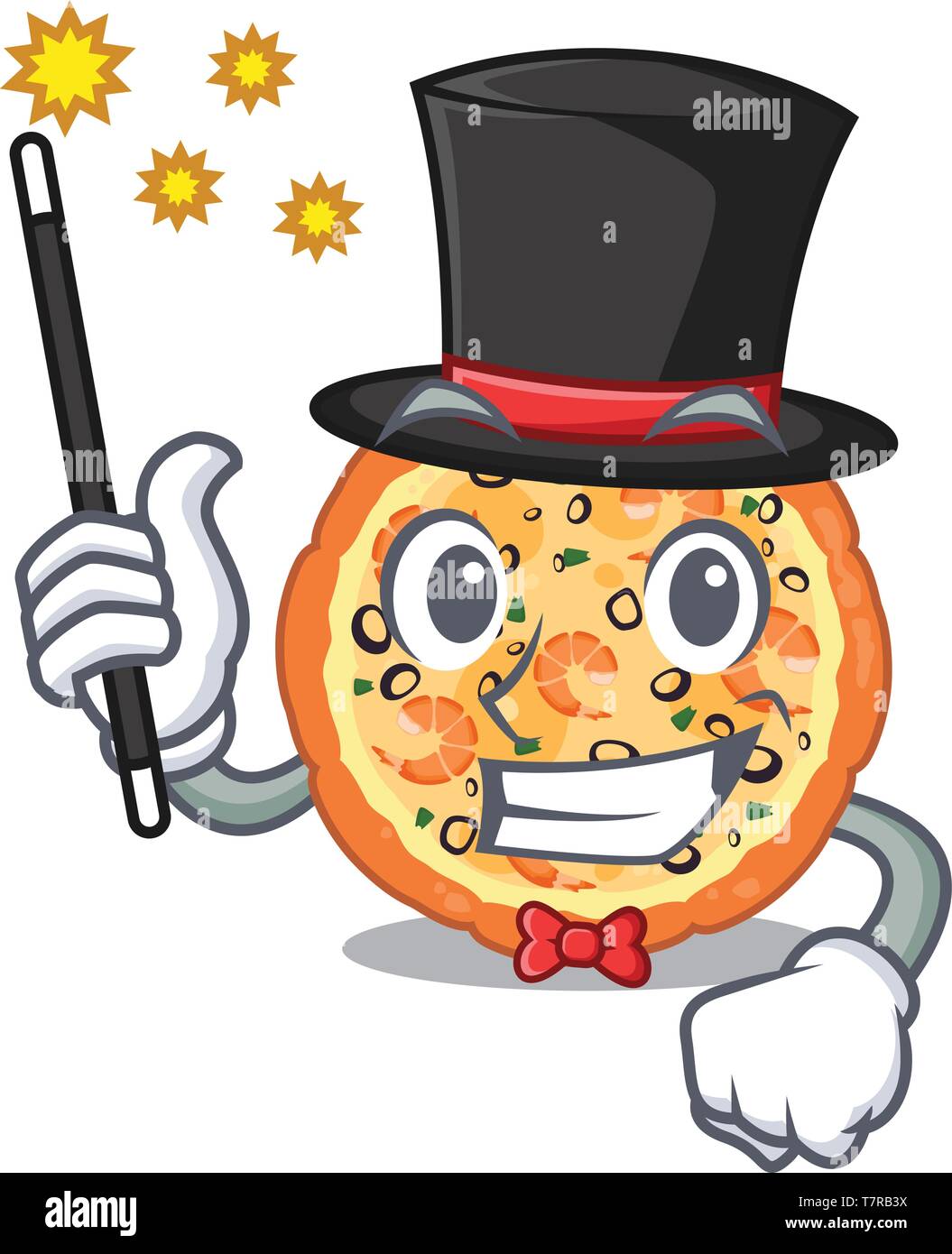 Magician seafood pizza above the cartoon board Stock Vector Image & Art ...