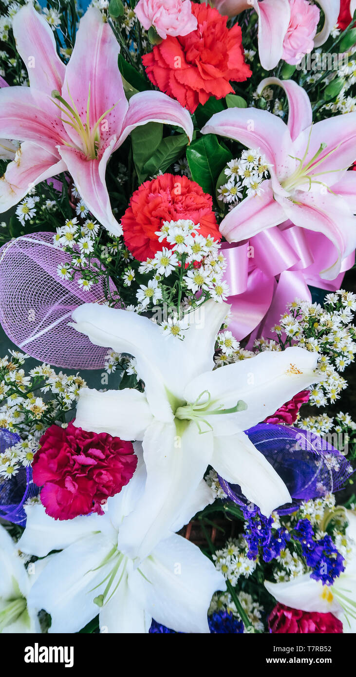 image of Bouquet of flowers background Stock Photo - Alamy