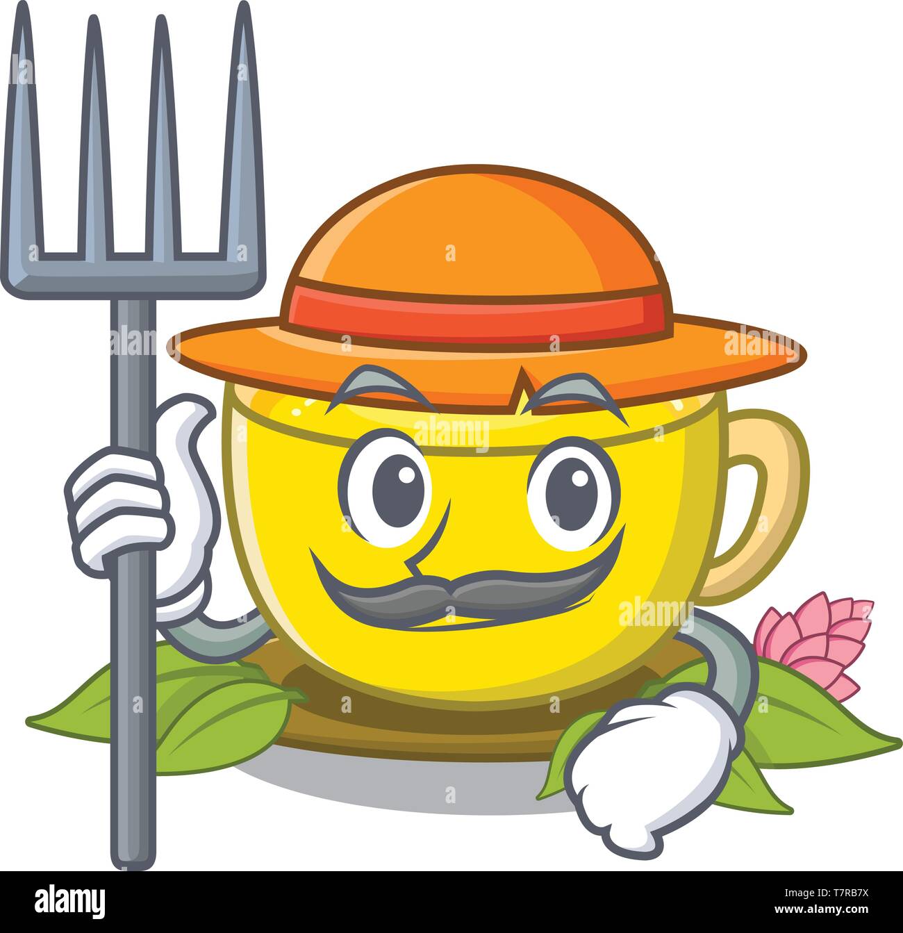Farmer turmeric tea isolated in the character Stock Vector Image & Art ...