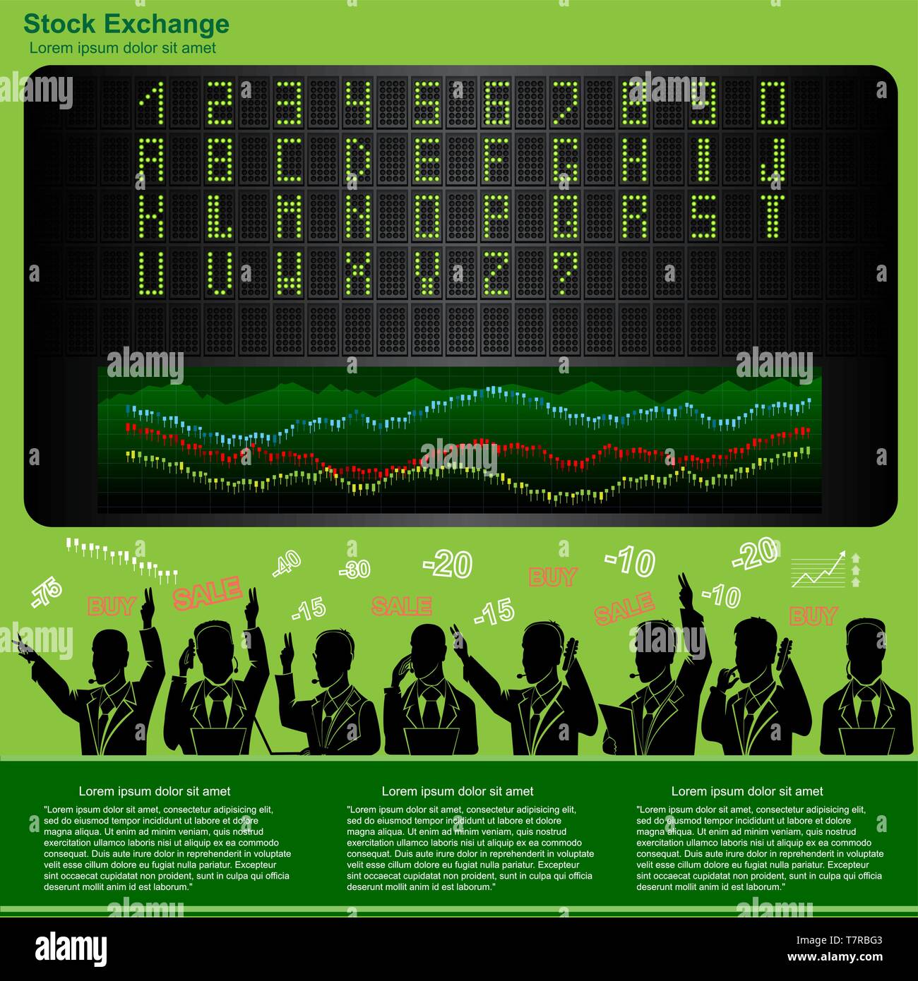 stock exchange infographic with runoff scoreboard and sample of letter ...