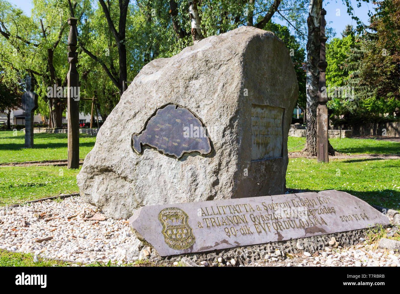 Treaty of Trianon 1920 memorial statue in Sopron, Hungary Stock Photo ...