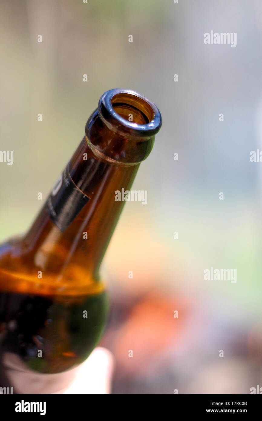 the neck of a bottle of beer Stock Photo - Alamy