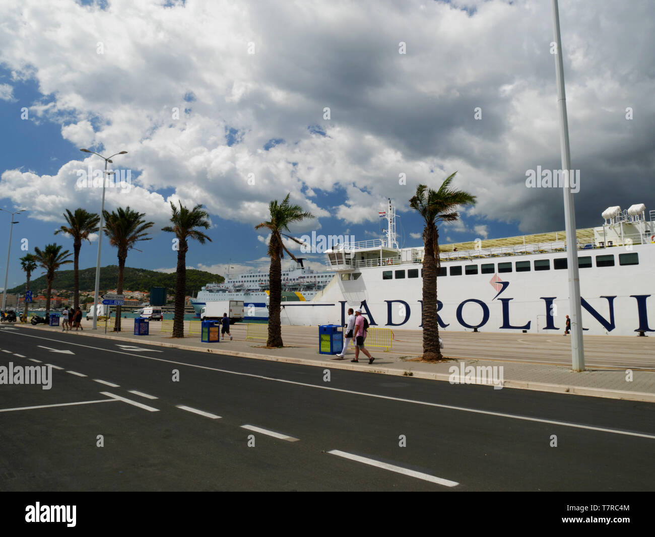 Ferries moored in the harbour, Split, Croatia Stock Photo - Alamy