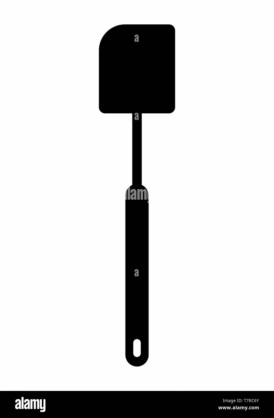 Cooking spatula dark silhouette isolated on white background Stock ...