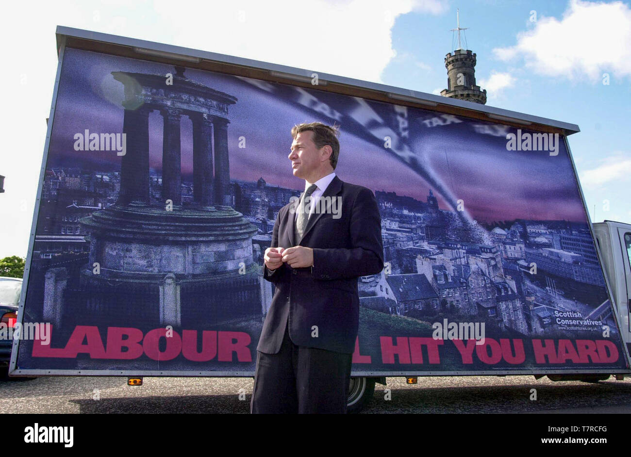 Shadow Chancellor Michael Portillo pictured after unveiling the latest ...