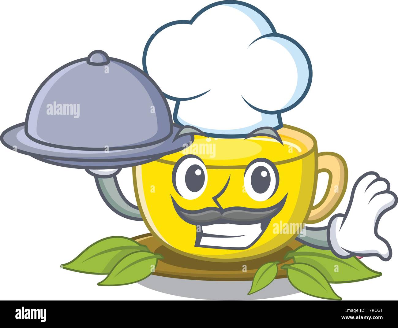 Chef with food turmeric tea in the cartoon shape Stock Vector Image ...