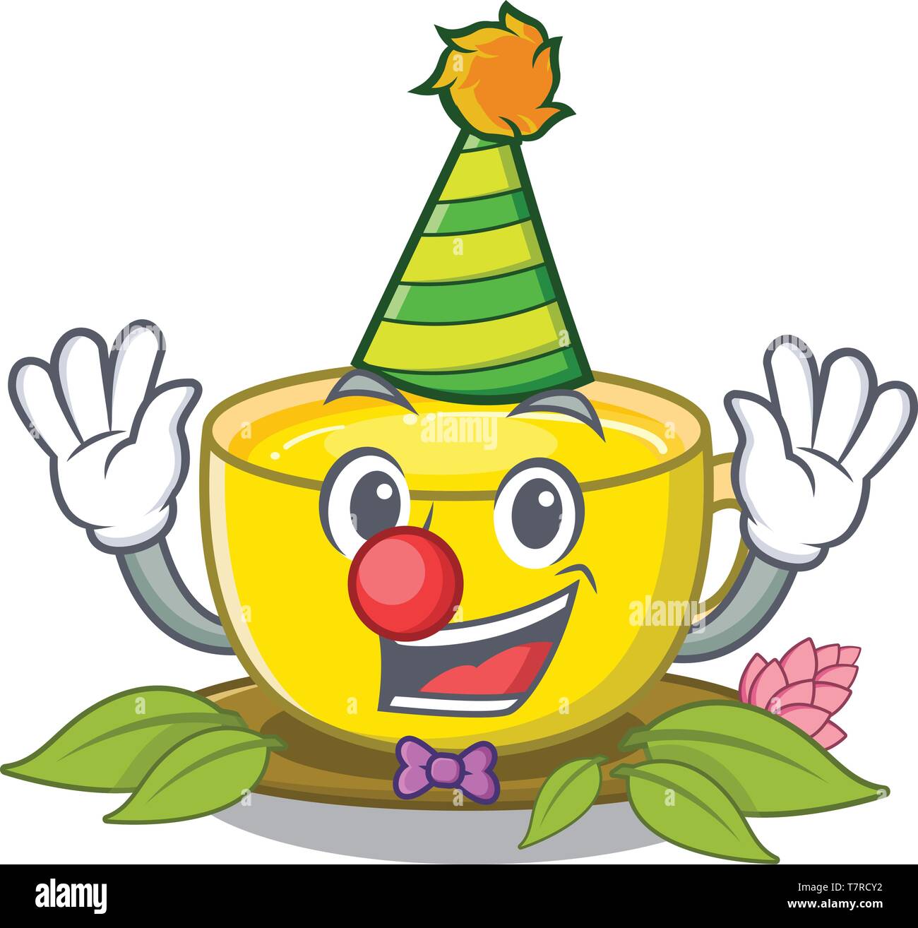 Clown turmeric tea above mascot wood table Stock Vector Image & Art - Alamy