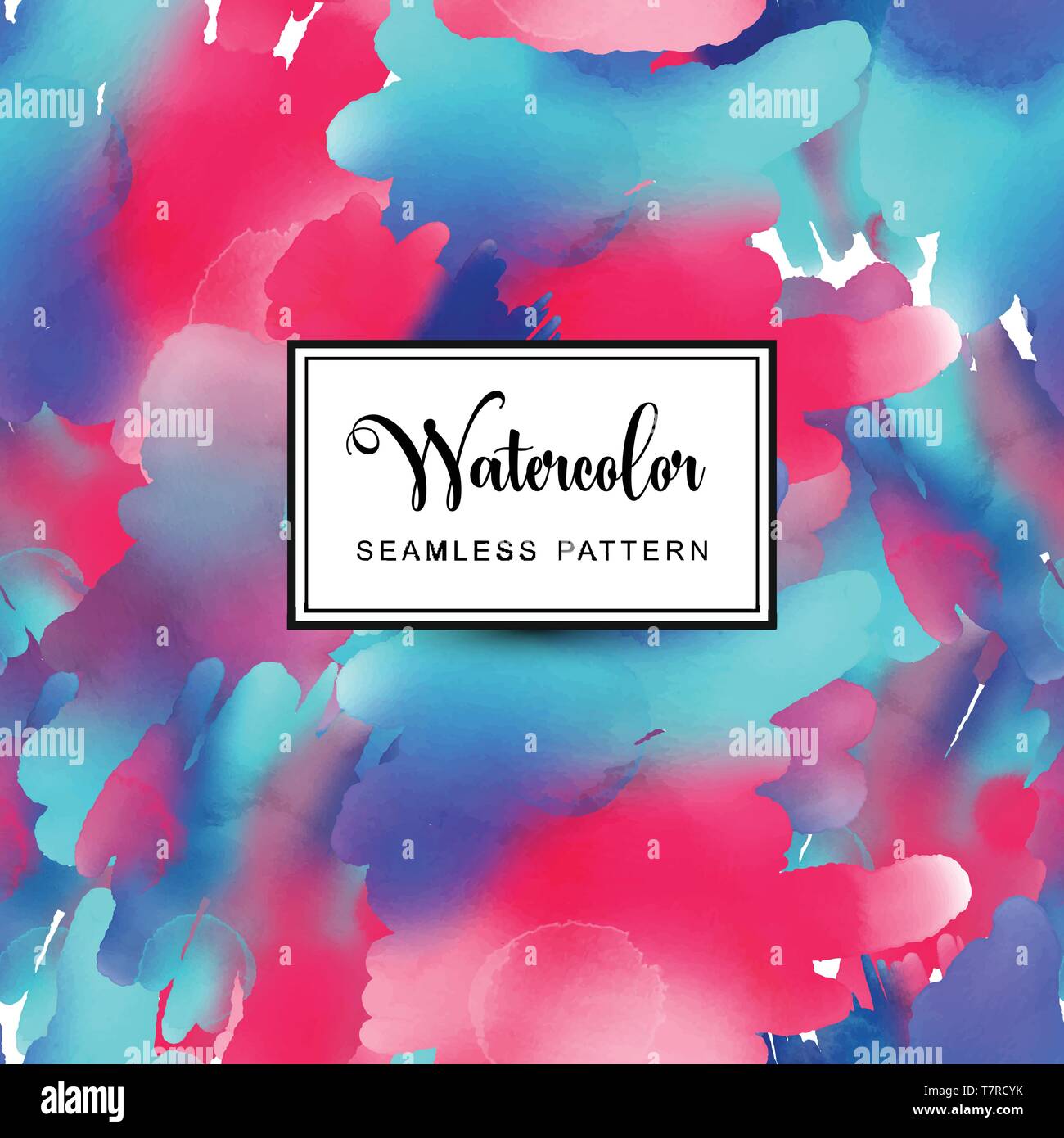 Blue and red watercolor background, vector seamless pattern tile Stock ...