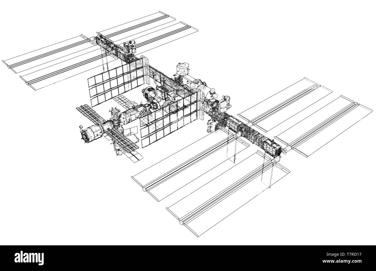 International Space Station Outline. Vector Stock Vector Image & Art ...