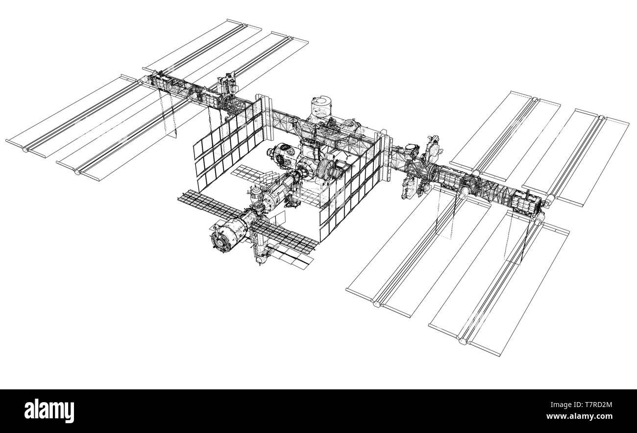 International Space Station Outline. Vector Stock Vector Image & Art ...