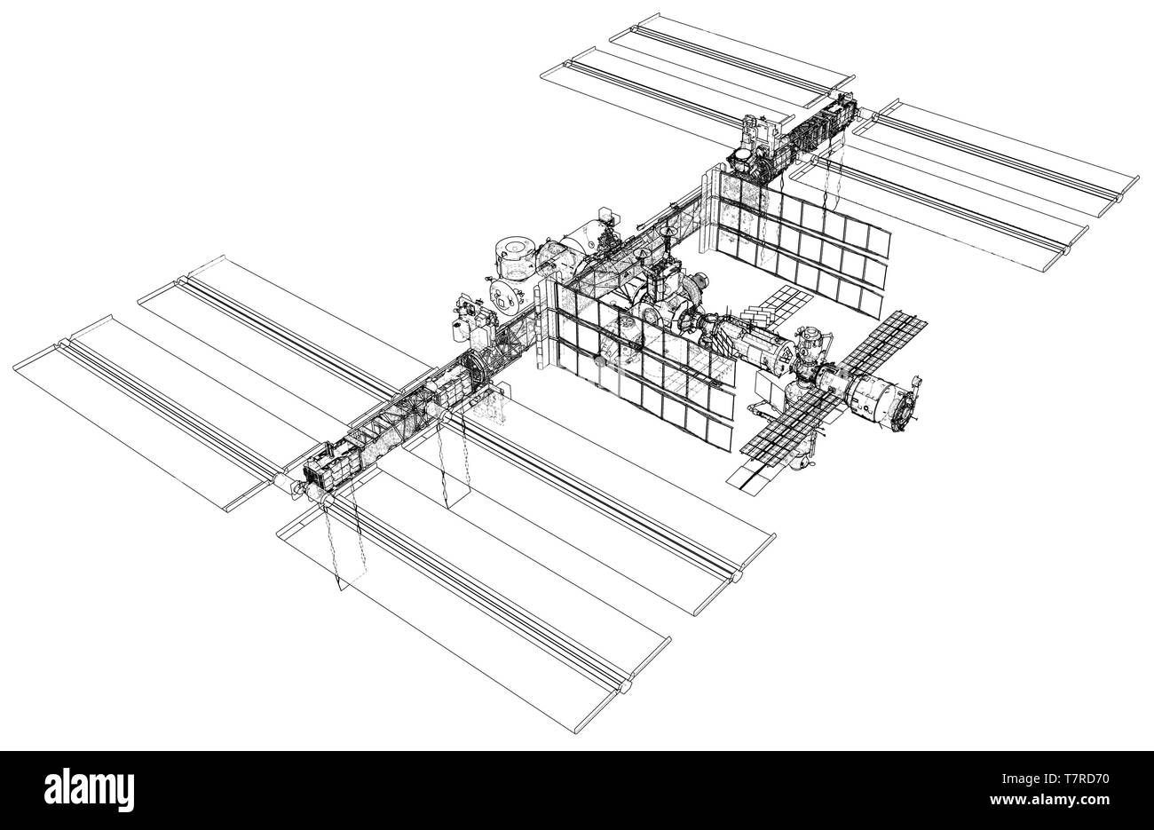 International Space Station Outline. Vector Stock Vector Image & Art ...
