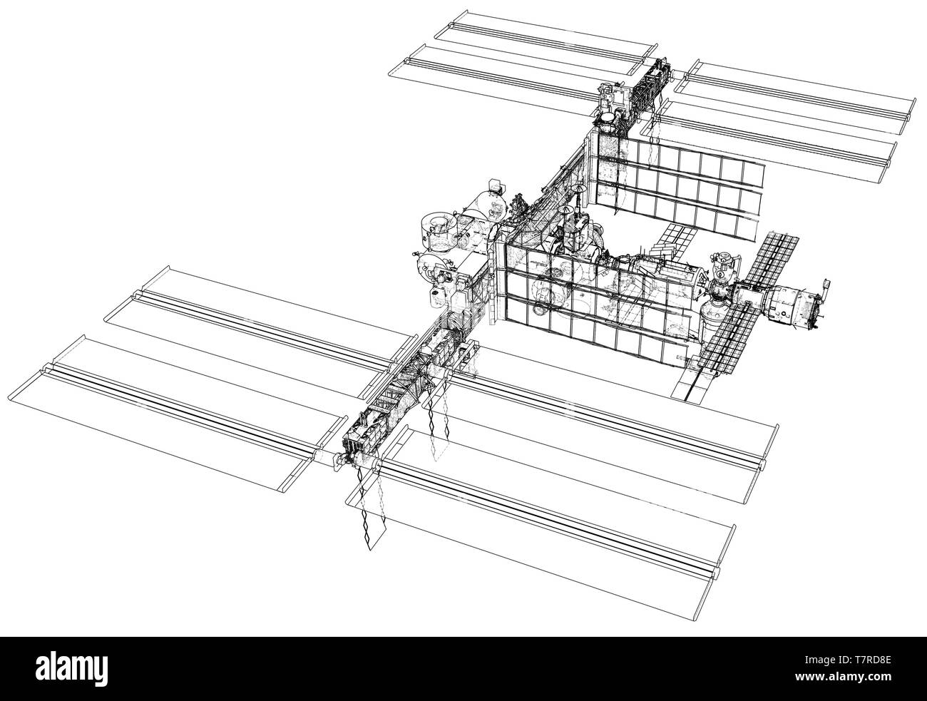 International Space Station Outline. Vector Stock Vector Image & Art ...