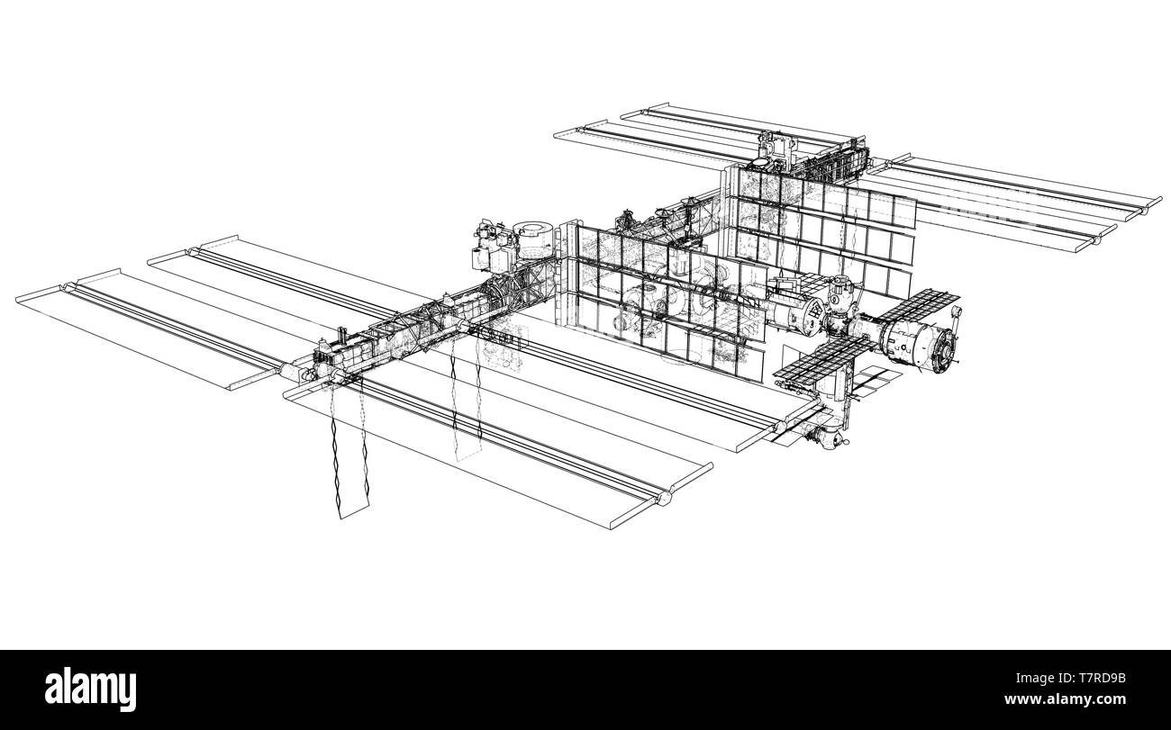 International Space Station Outline. Vector Stock Vector Image & Art ...