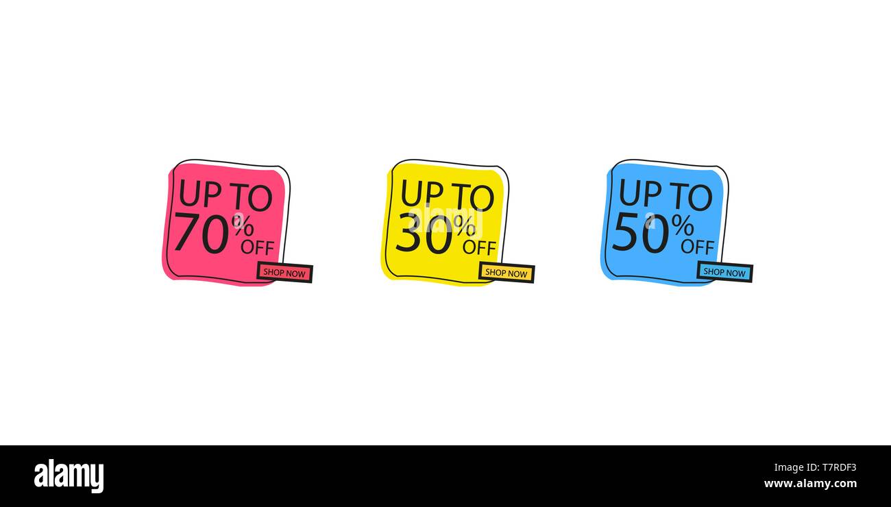 Offer tag set. Vector discount stickers. Collection stickers, price ...