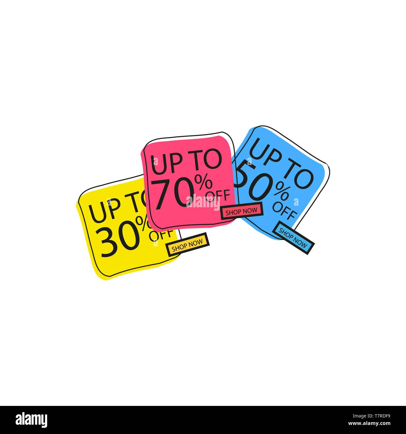 Offer tag set. Vector discount stickers. Collection stickers, price ...