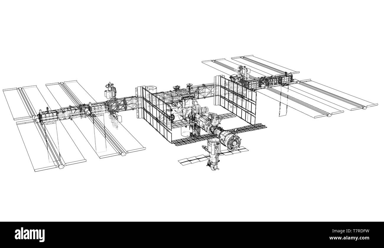 International Space Station Outline. Vector Stock Vector Image & Art ...